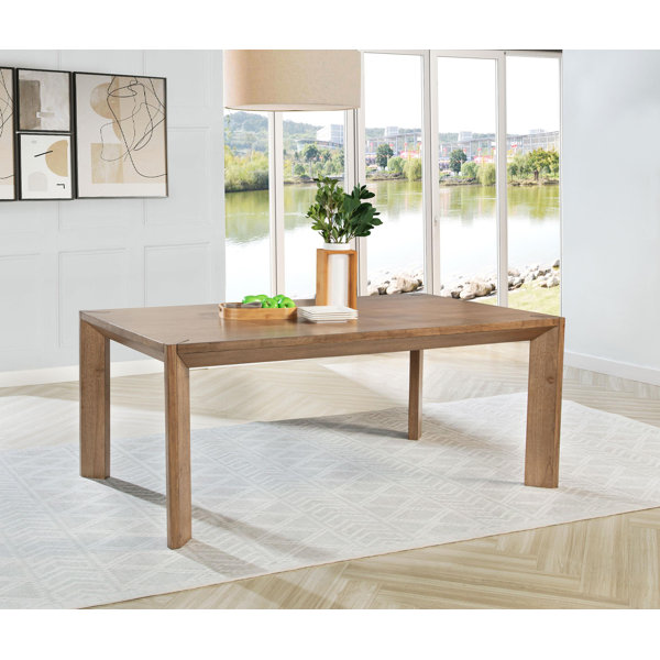 Lark Manor Ginelle 72-Inch Rectangular Wood Dining Table Natural Brown | Wayfair